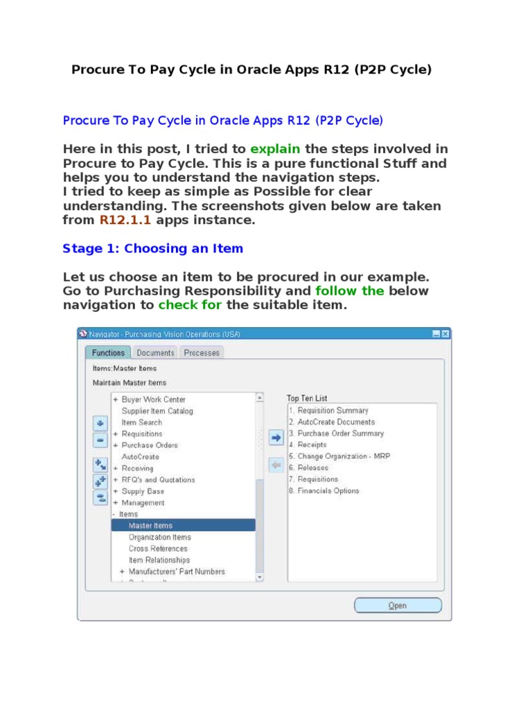 Procure To Pay Cycle in Oracle Apps R12 | PDF | Accounts Payable | Invoice
