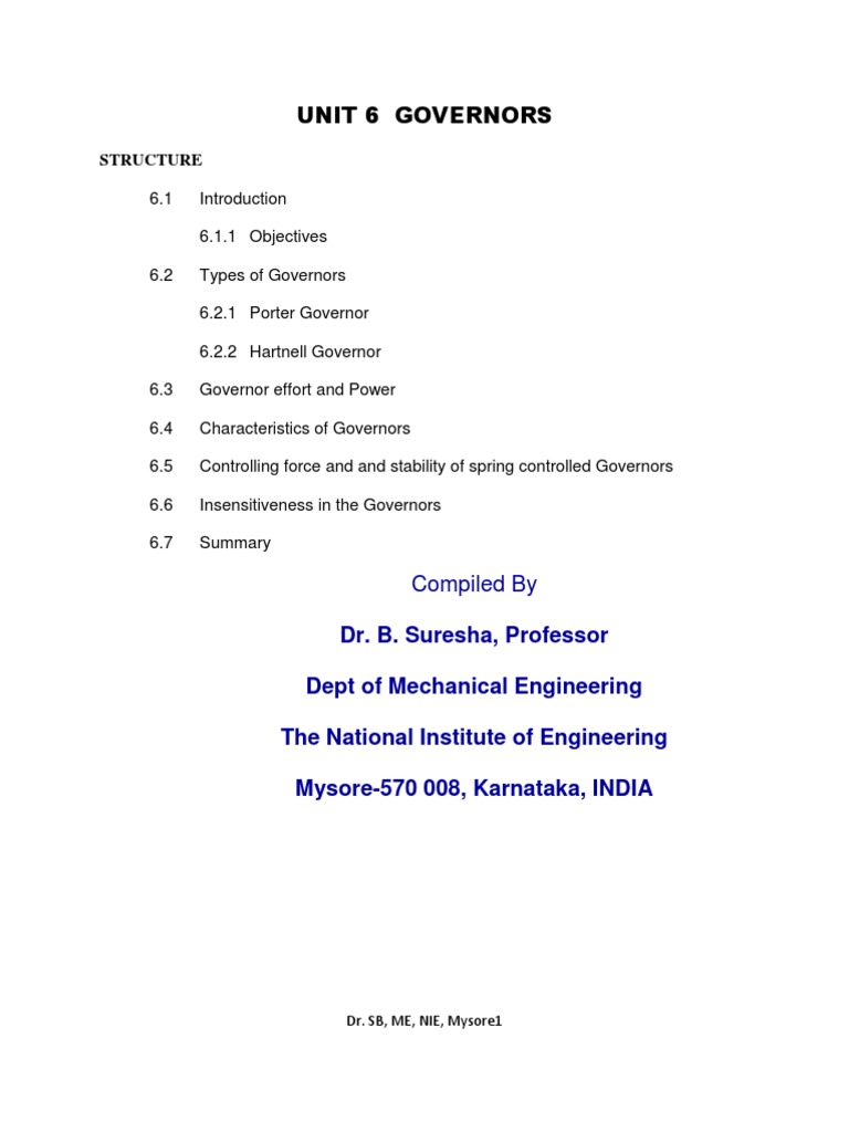 Porter Governor | PDF | Force | Physics