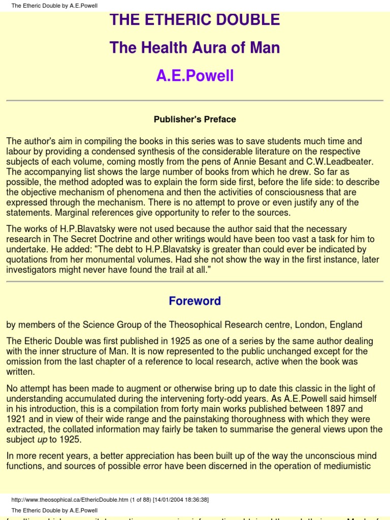 Arthur E. Powell - The Etheric Double (1925) | PDF | Prana | Nature