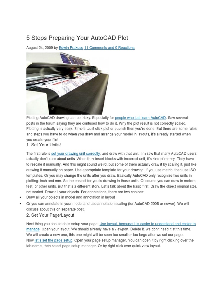 Steps Preparing Your AutoCAD Plot | PDF | Page Layout | Auto Cad