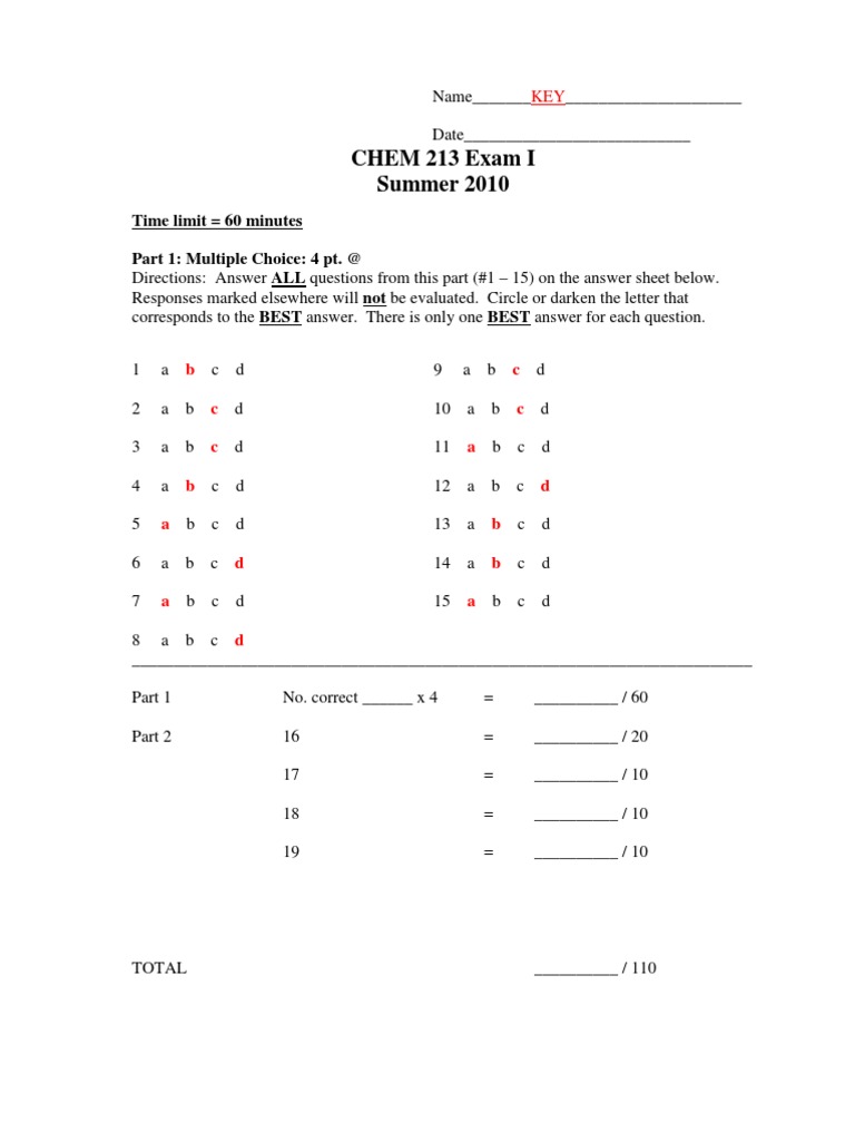 Organic Chemistry 2 Practice Exam 1 | PDF | Hydrogen | Alkene