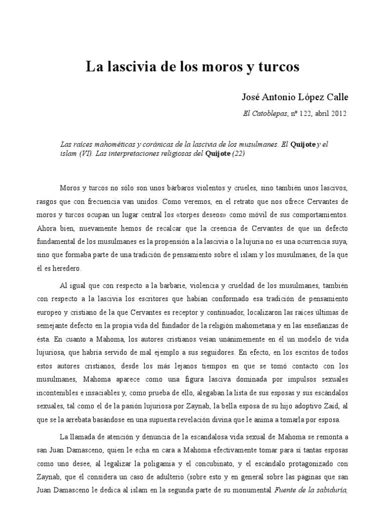 La lascivia en el Quijote y el islam | PDF | Miguel De Cervantes ...