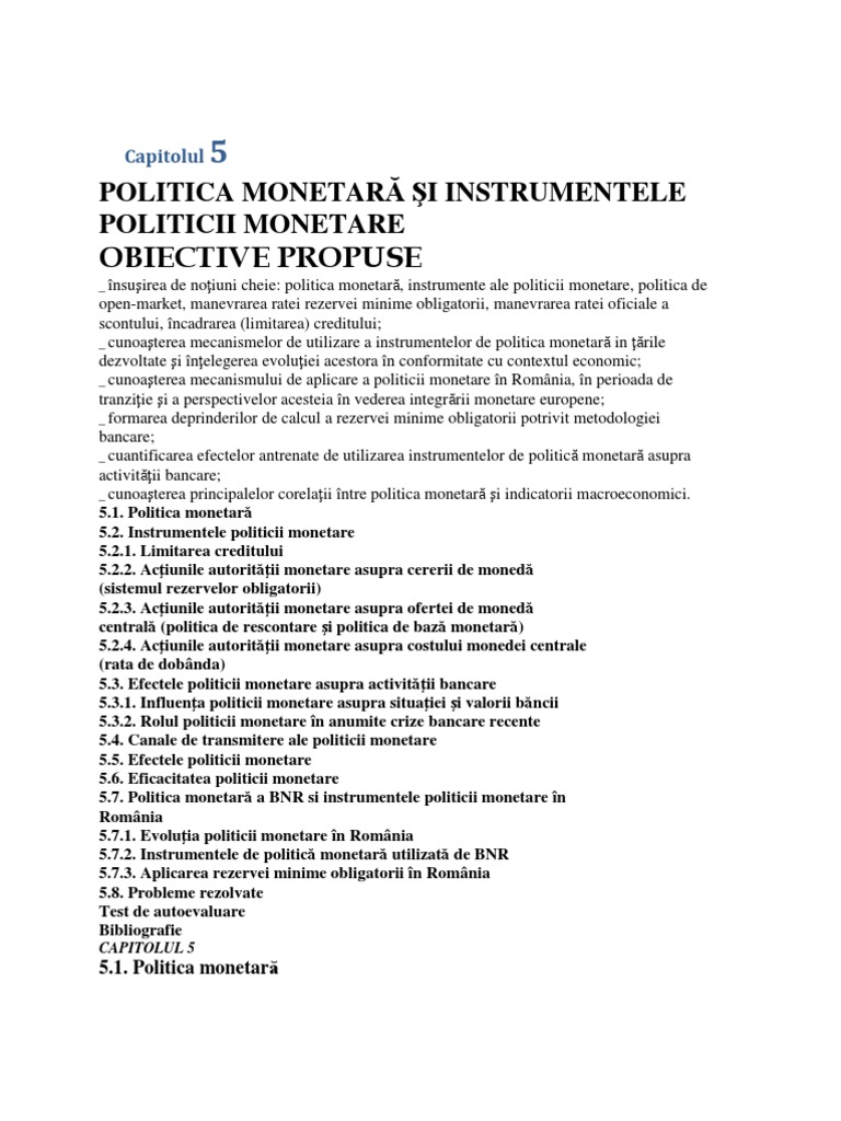 Politica Monetara | PDF
