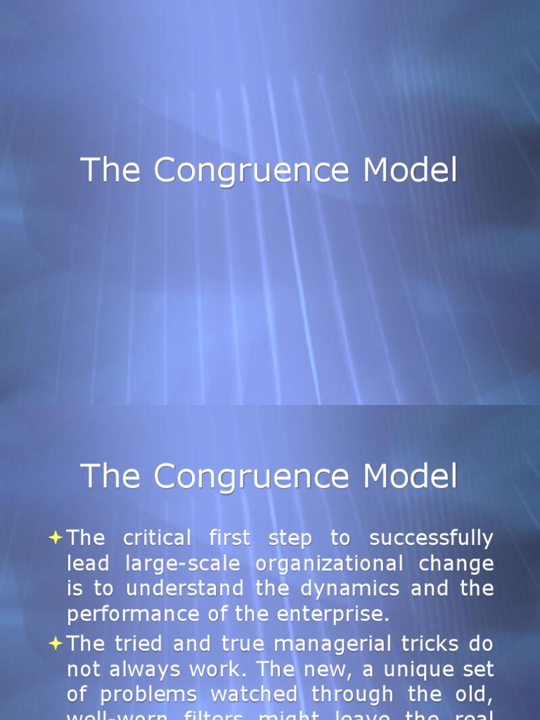 The Congruence Model | PDF | Strategic Management | Emergence