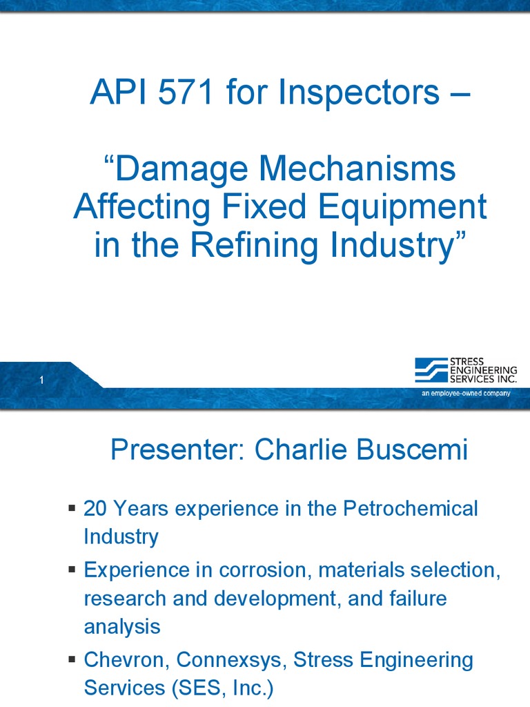 API 571 Training Course | PDF | Corrosion | Stainless Steel