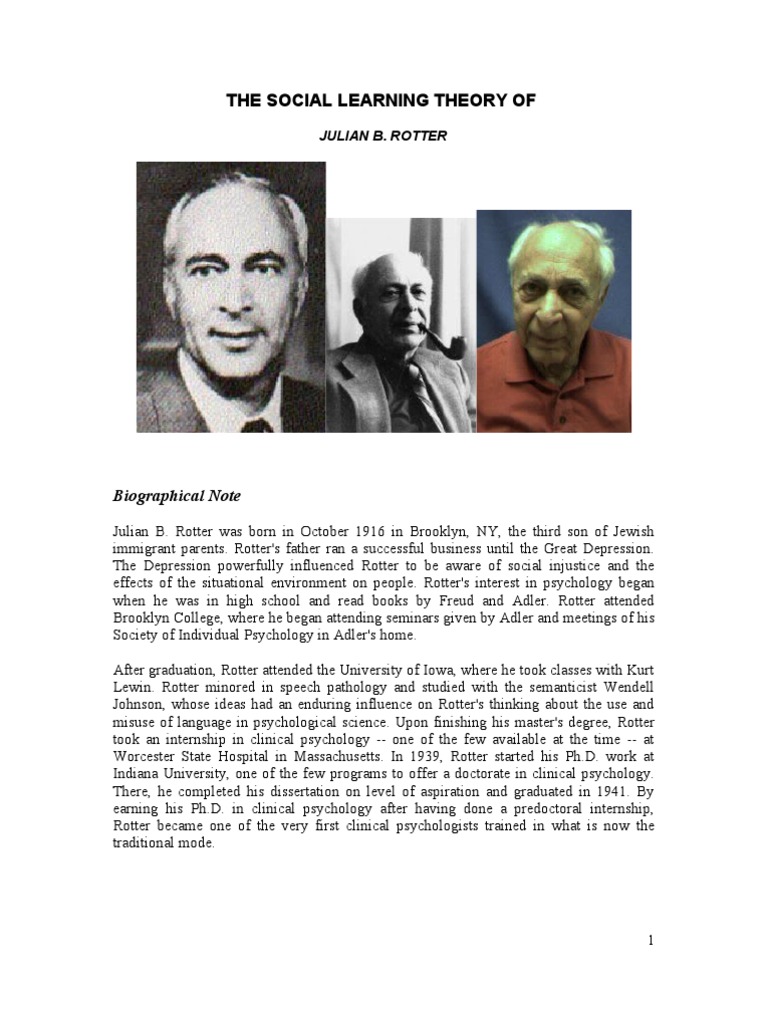 The Social Learning Theory of Rotter-231012_101305 | Reinforcement ...