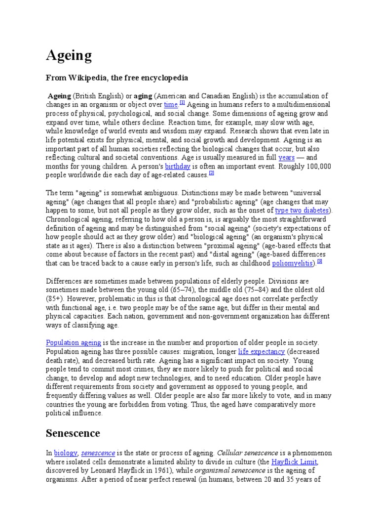 Understanding the Multifaceted Process of Ageing: A Comprehensive ...