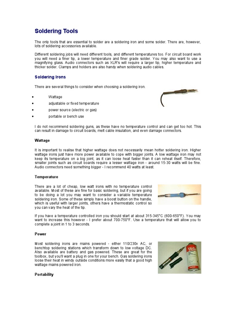 Soldering Tools | Download Free PDF | Soldering | Solder