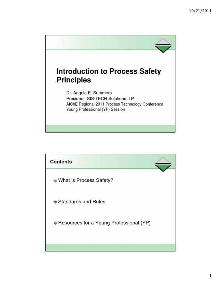 Introduction To Process Safety Principles | PDF | Occupational Safety ...