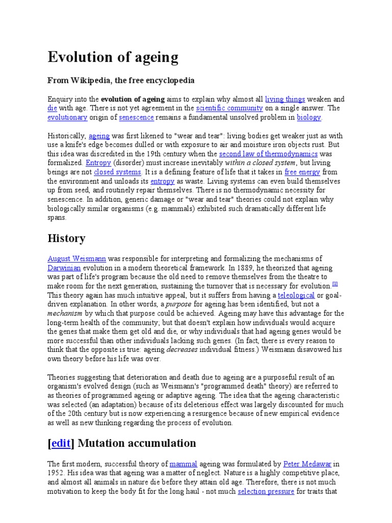 Evolution of Ageing | PDF | Natural Selection | Evolution