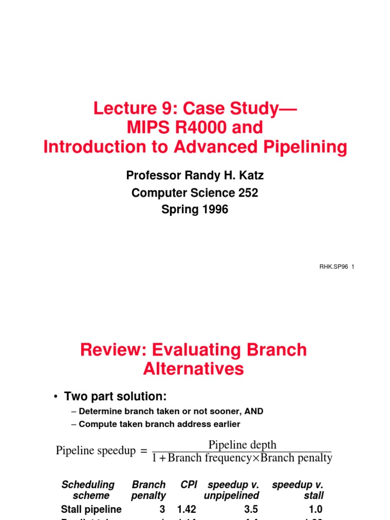 MIPS R4000 Pipelining Case Study | PDF | Teaching Methods & Materials ...