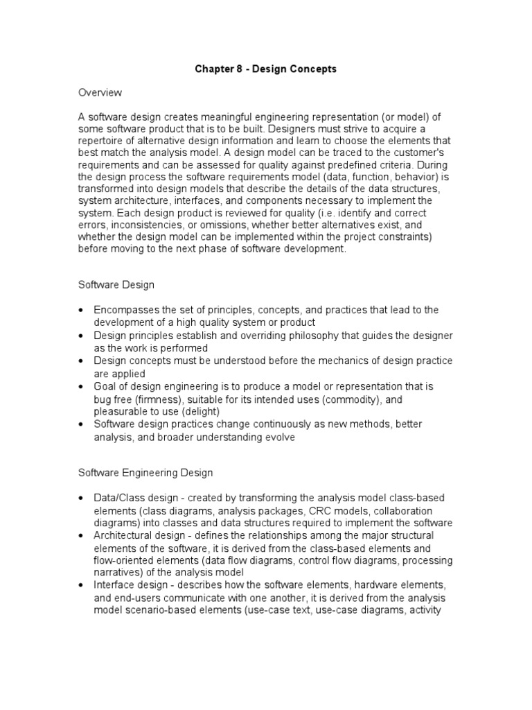 Software Design Concepts Overview | PDF | Component Based Software ...