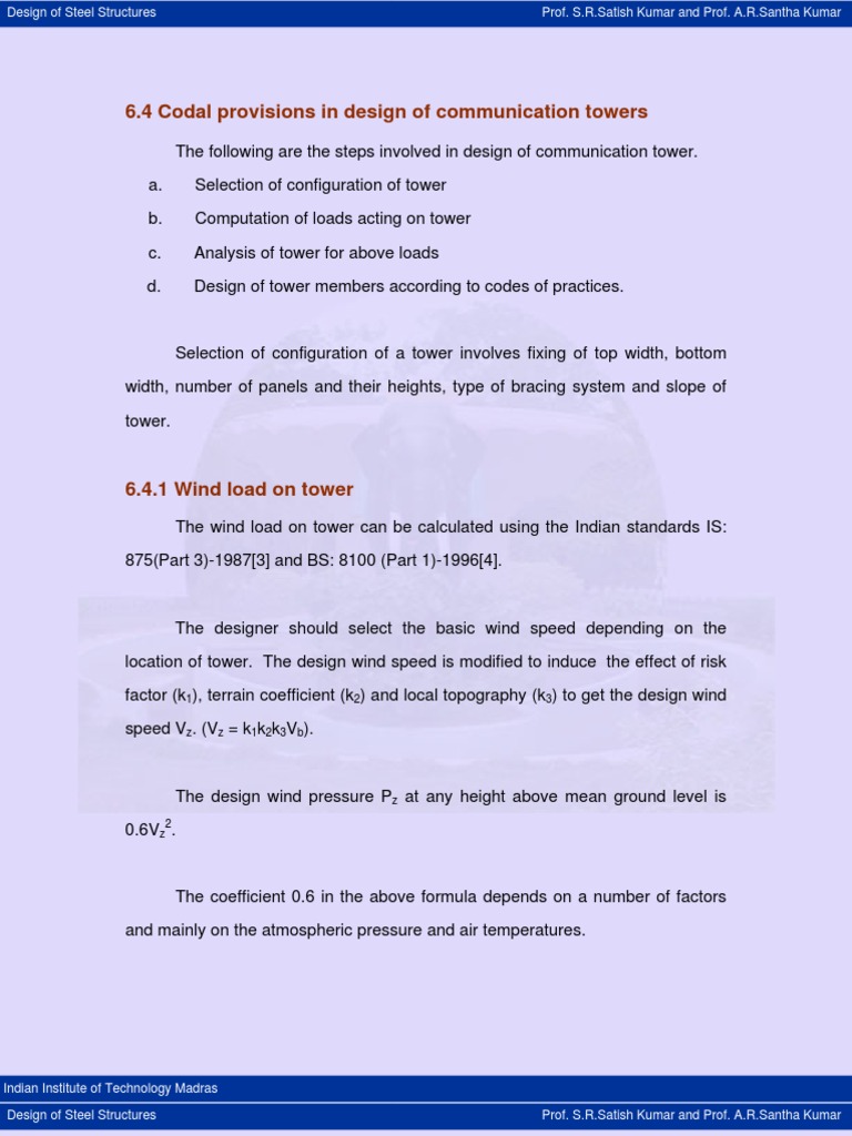 4 Design of Comm Towers | PDF | Stress (Mechanics) | Area