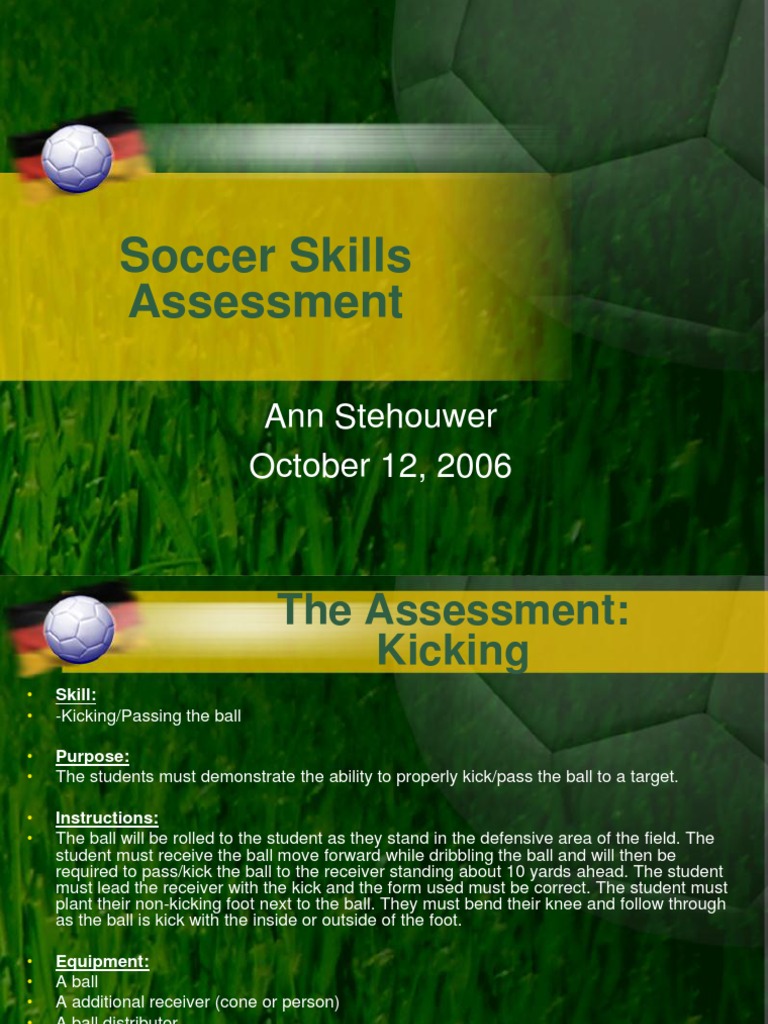 Soccer Skills Assessment | Educational Assessment | Ball Games