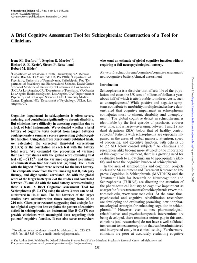 a brief cognitive assessment tool.pdf | Psychological Evaluation ...