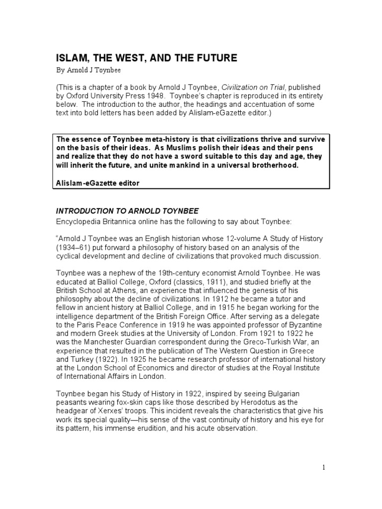 Islam and the West: A Historical Analysis | PDF | Civilization | World ...