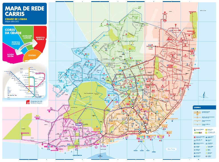 Rede Carris Diurno Julho2012 | PDF | Lisboa | Bonde (transporte)