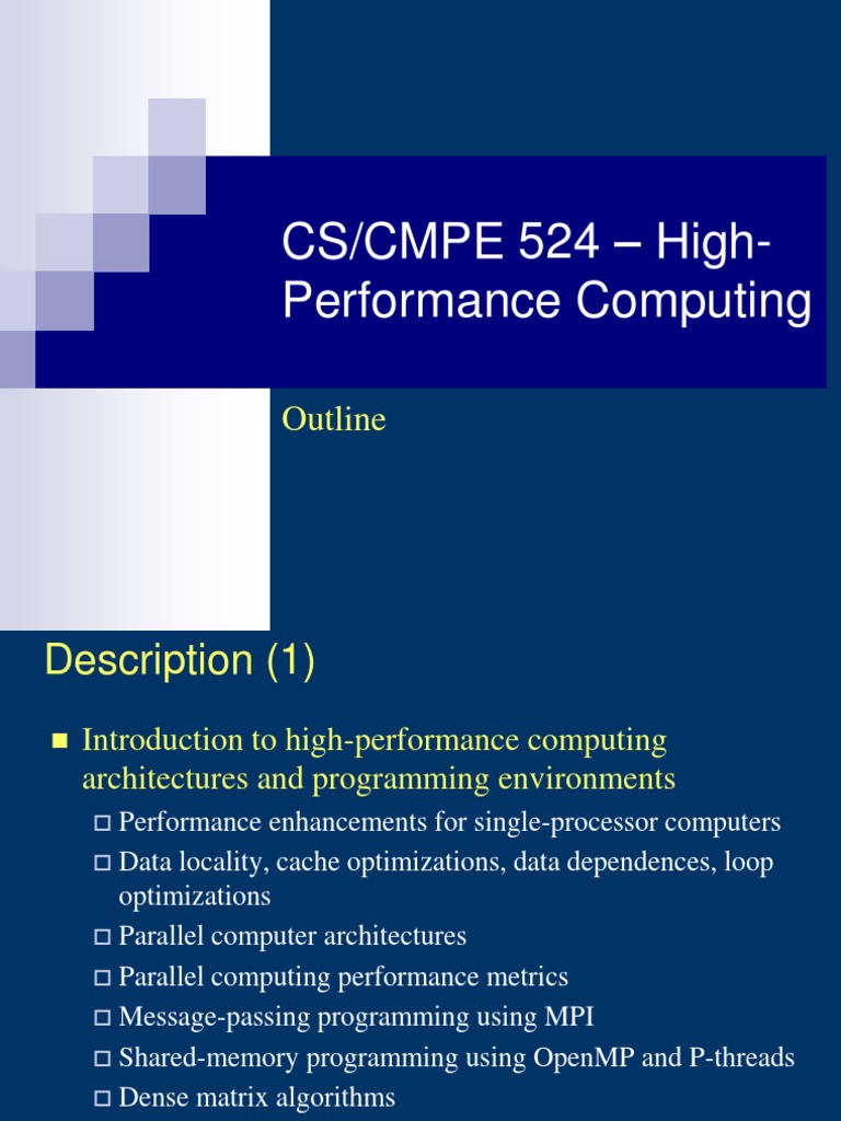 CMPE 524 - Guide to High-Performance Computing | PDF | Parallel Computing | Message Passing ...