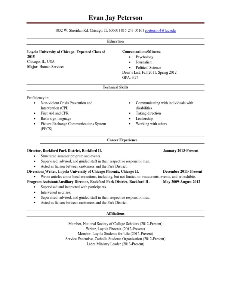 Evan Jay Peterson's Resume Overview | PDF