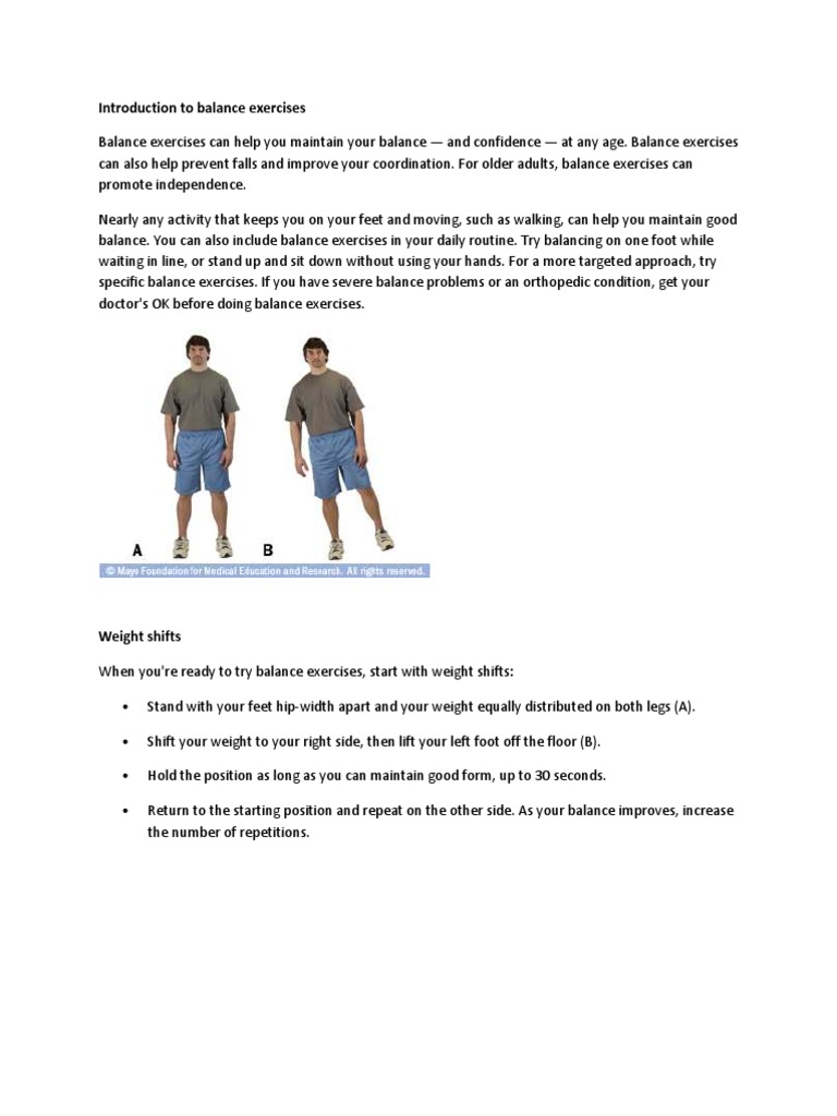Introduction To Balance Exercises | Download Free PDF | Foot | Balance ...