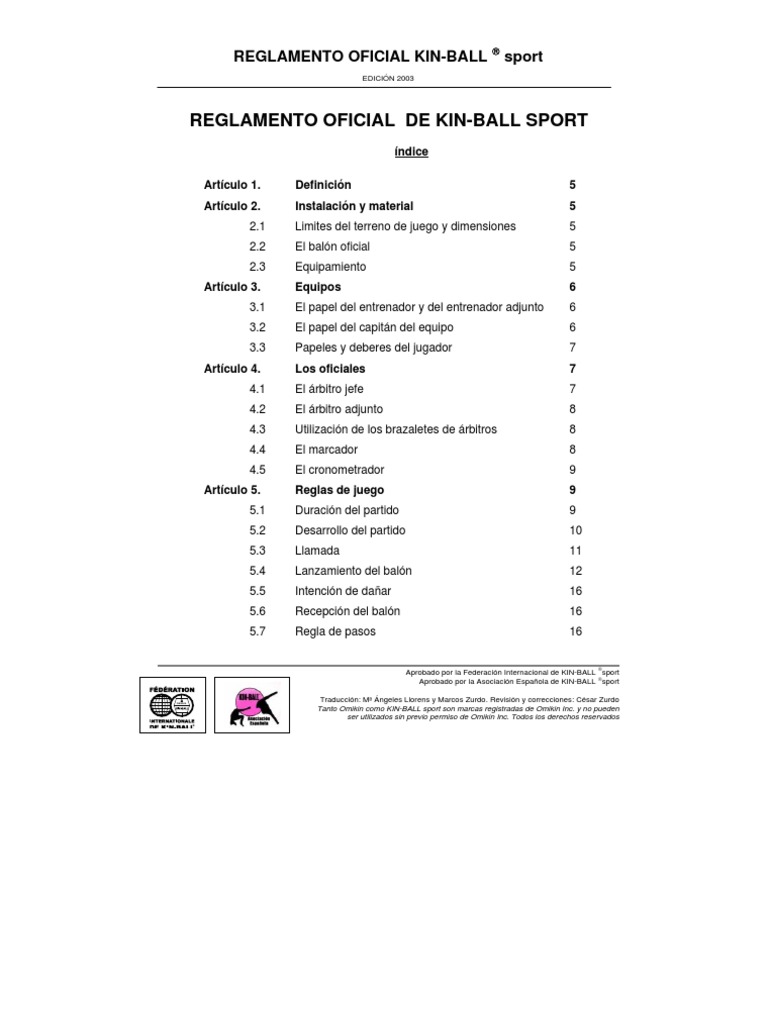 Kin Ball | PDF | Árbitro | Vóleibol