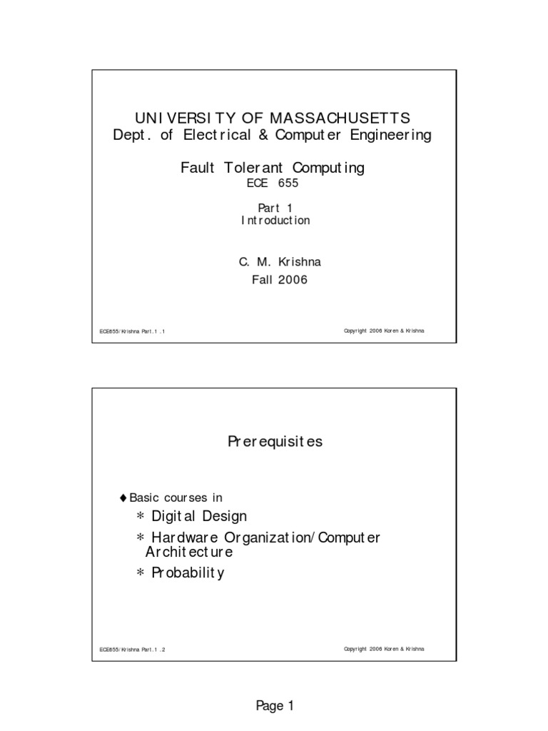 University of Massachusetts Dept. of Electrical & Computer Engineering ...