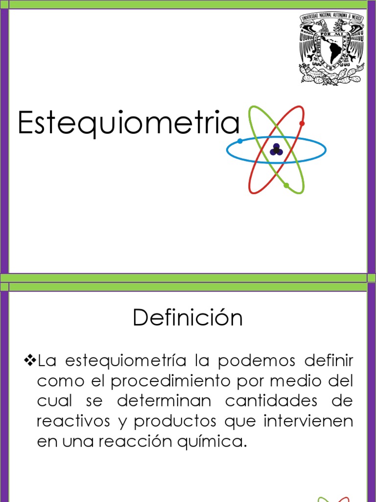 Definición y conceptos de estequiometría | PDF