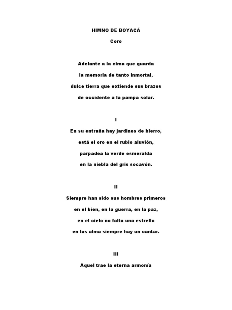 Himno de Boyacá | PDF | Poesía
