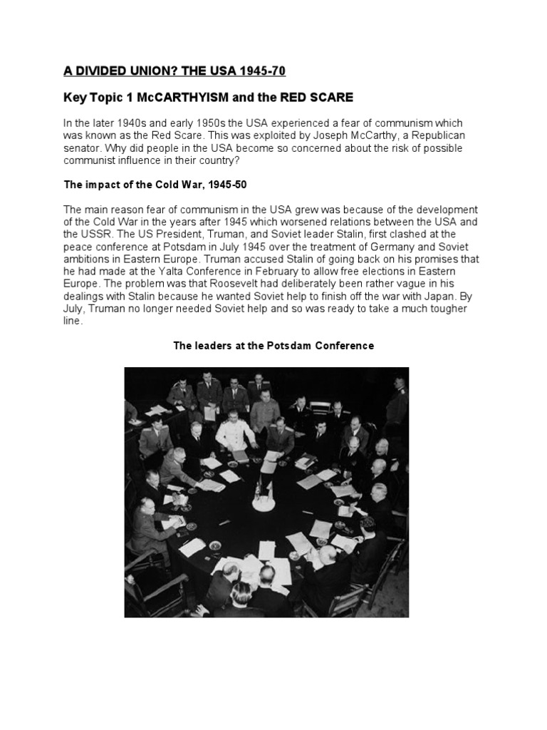 A Divided Union The USA, 1945-70 Electronic Textbook | PDF | House Un ...