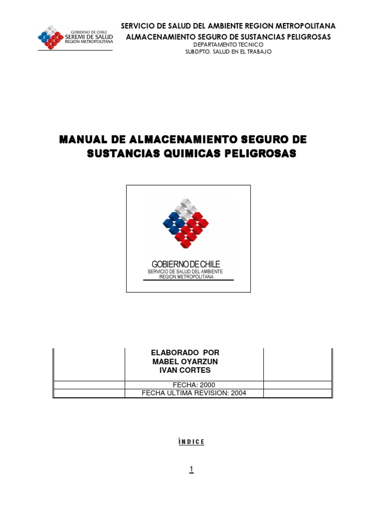 Manual Completo Sust. Quimicas | PDF | Seguridad y salud ocupacional | Agua