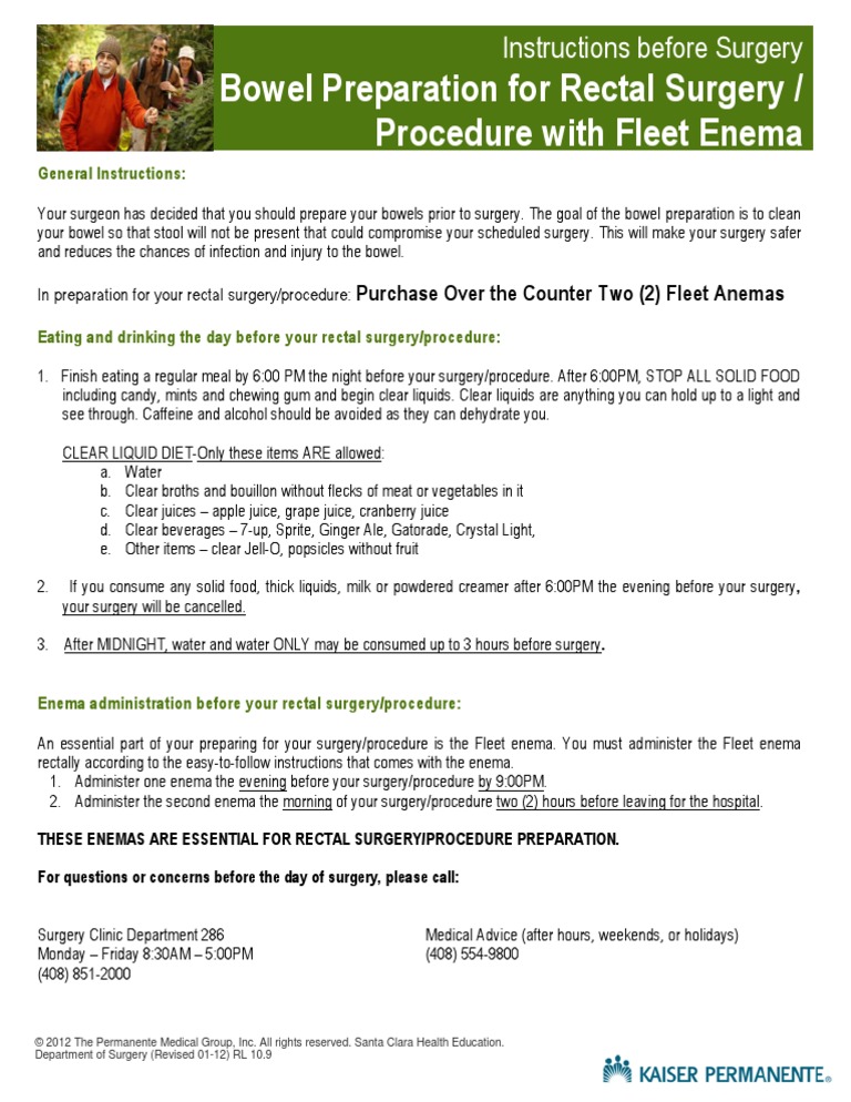 Bowel Prep With Fleet Enema - tcm75-512372 | PDF