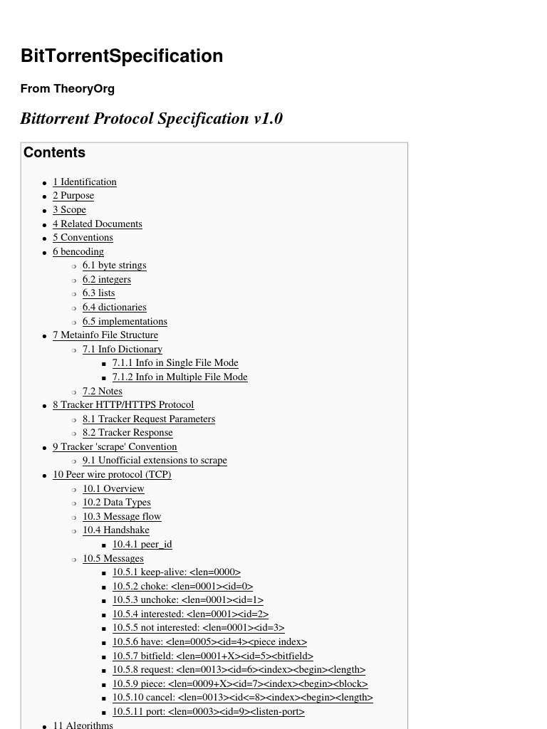 BitTorrent Protocol Specification v1.0 | PDF | Peer To Peer | Ip Address