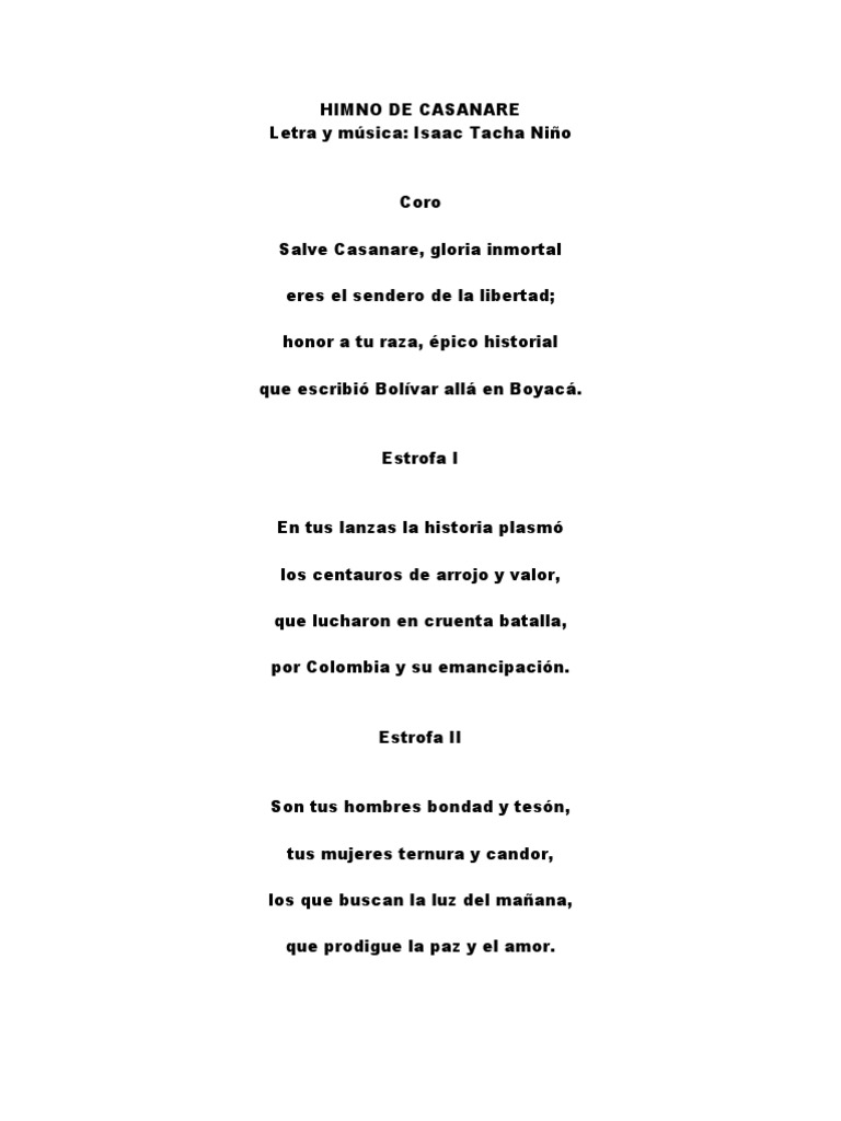Himno de Casanare | PDF