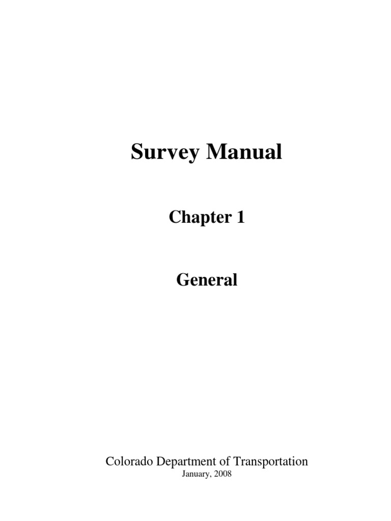CDOT Survey Manual Overview | PDF | Surveying | Specification ...