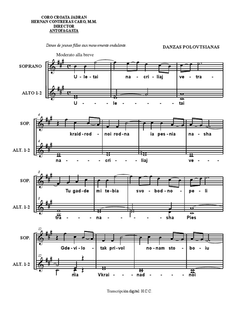 Danzas Polovtsianas: Partitura e Letras | PDF