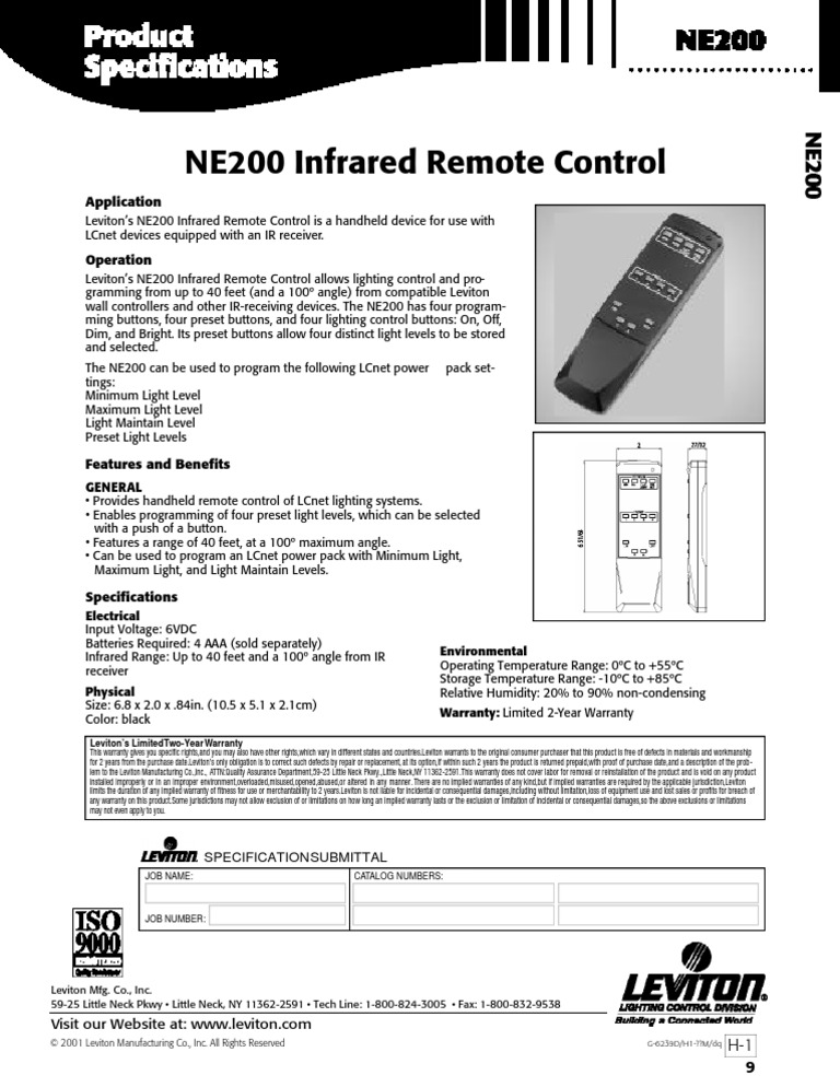 NE200 Infrared Remote Control | PDF | Infrared | Remote Control