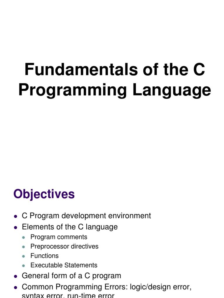 Fundamentals of The C Programming Language | PDF | C (Programming Language) | Integrated ...