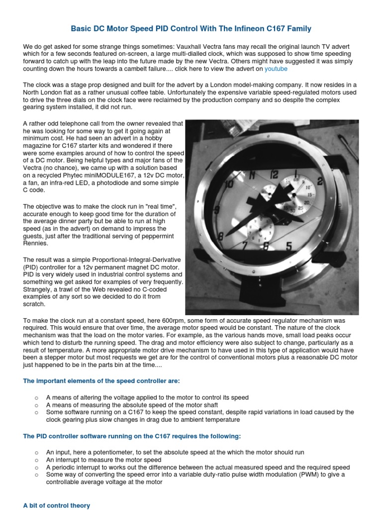 PID Control for Infineon C167 Motor | PDF