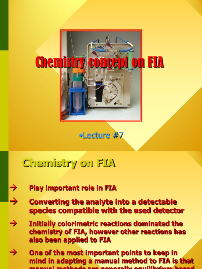 Chemistry Concepts and Applications in Flow Injection Analysis (FIA ...