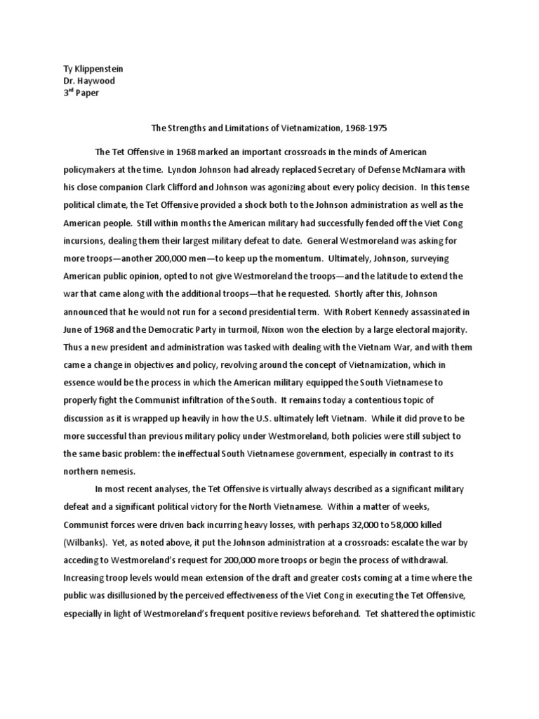 Vietnamization | PDF | Tet Offensive | Vietnam War