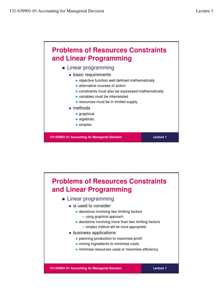 Linear Programming Pdf Linear Programming Labour Economics