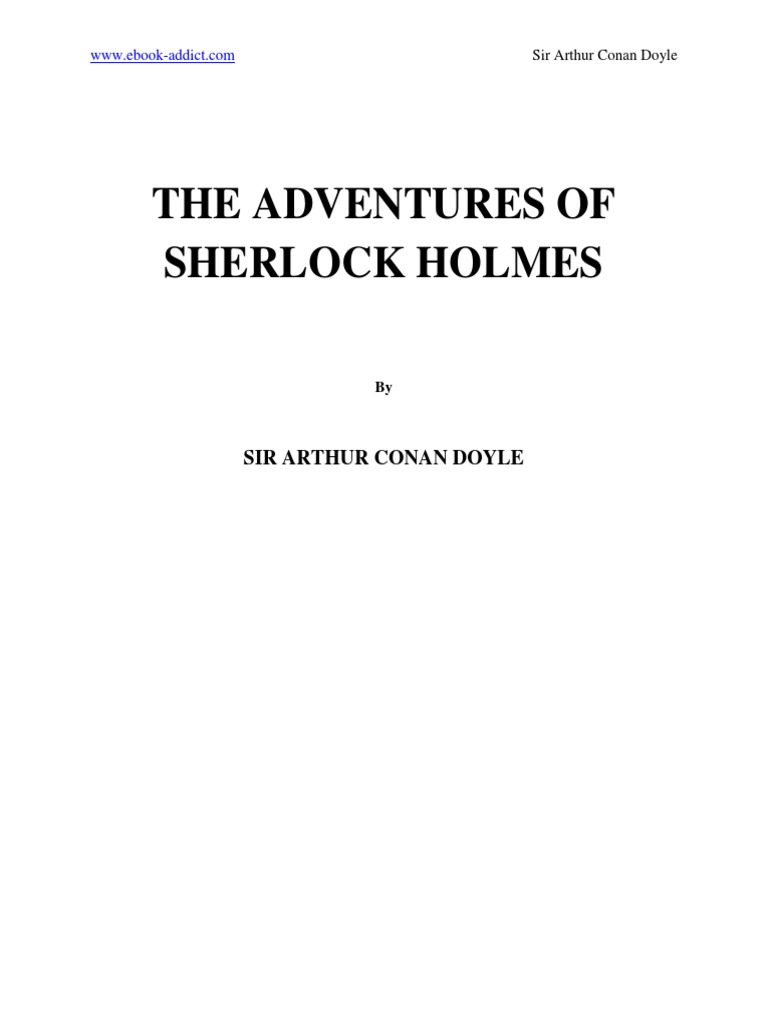 The Adventures of Sherlock Holmes | PDF | Sherlock Holmes | A Scandal ...