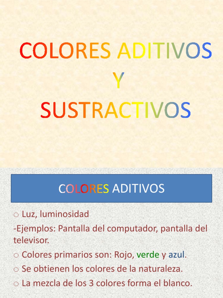 Colores Aditivos y Sustractivos | PDF