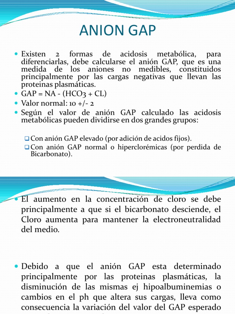 Anion Gap | PDF | Medicina | Enfermedades y trastornos