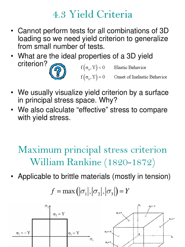 Yeild Criterion | PDF | Yield (Engineering) | Chemical Product Engineering