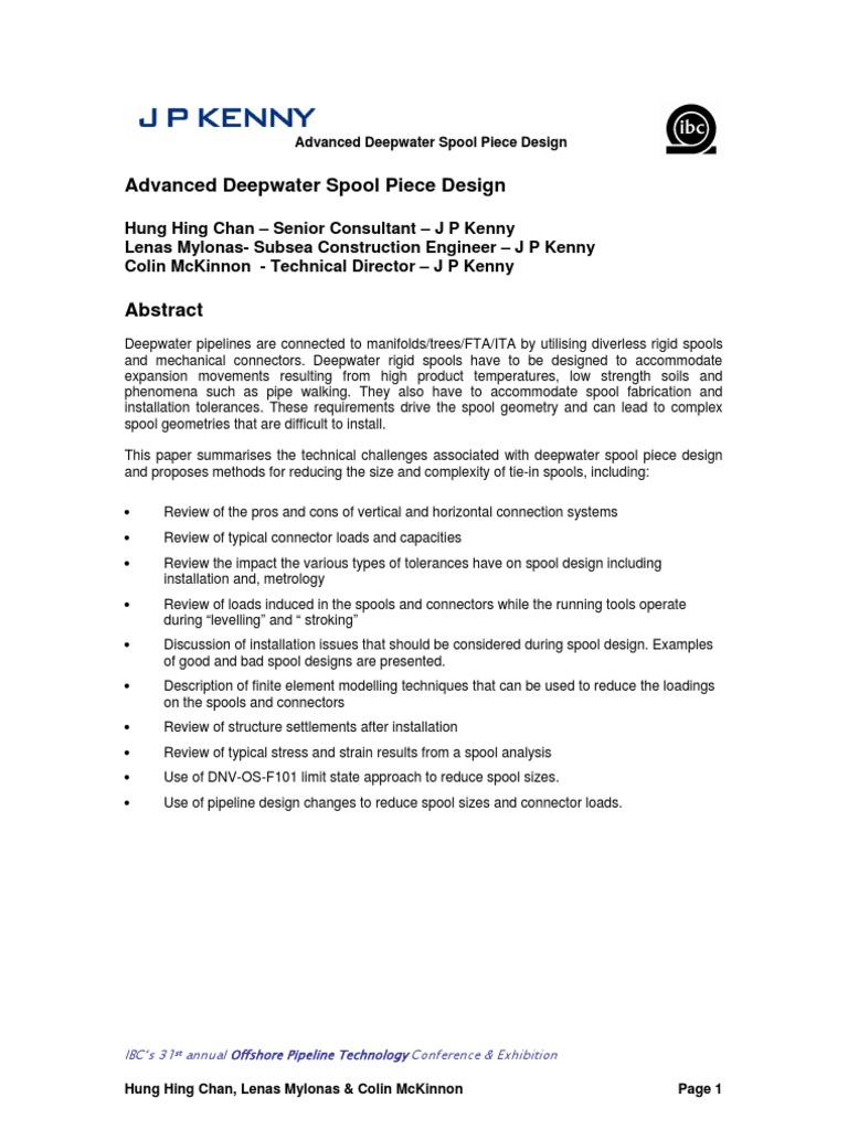 Advanced deepwater spool design optimization | PDF | Subsea (Technology ...