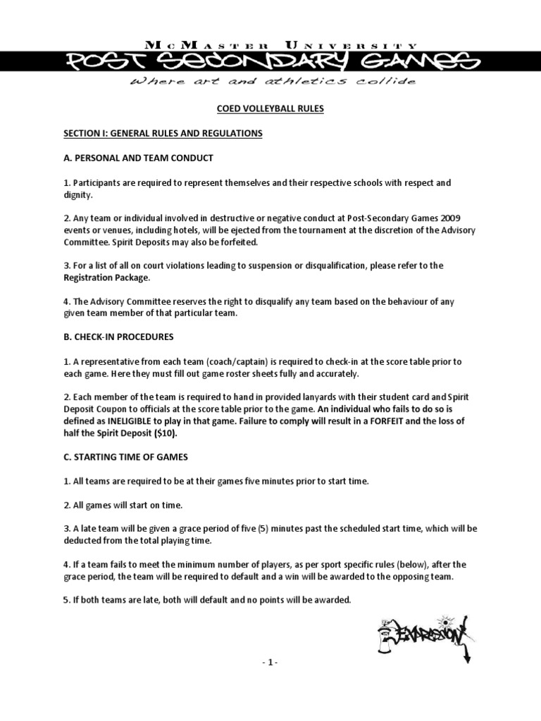 Coed Volleyball Rules and Regulations | PDF | Athletic Sports | Ball Games