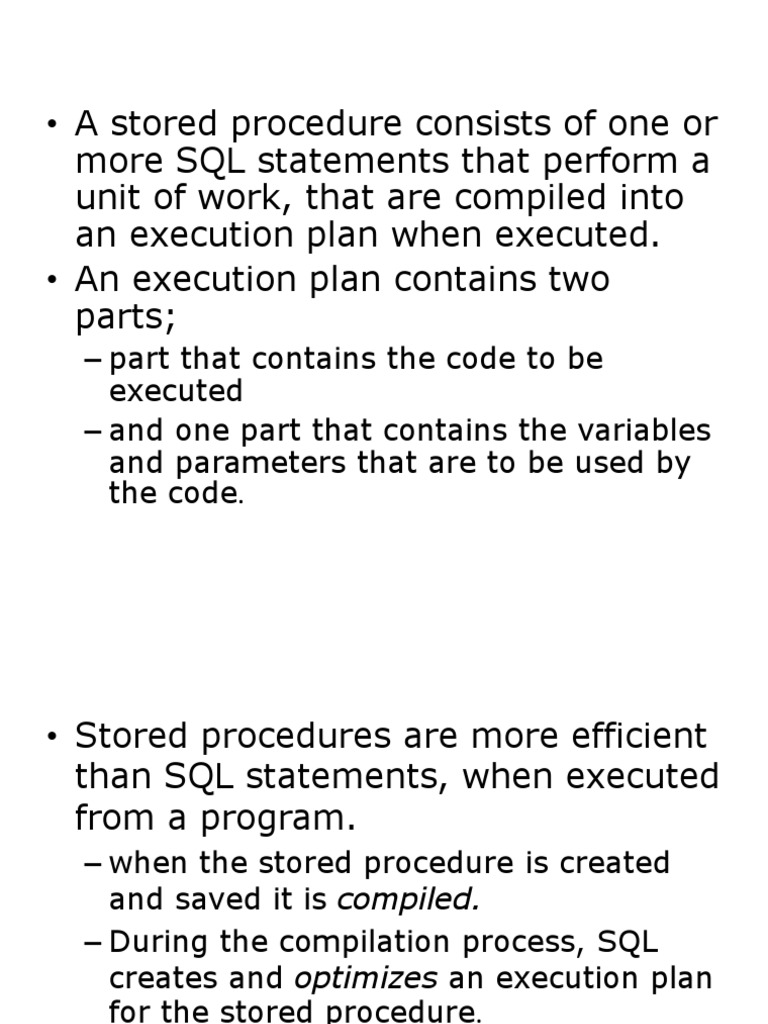 Stored Procedure | PDF | Subroutine | Sql