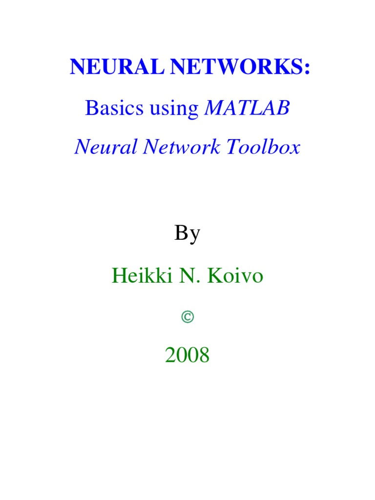Neural Networks - Basics Matlab PDF | PDF | Artificial Neural Network ...