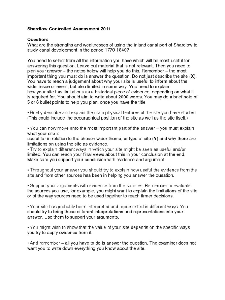Shardlow Canal Port: Strengths & Limitations | PDF